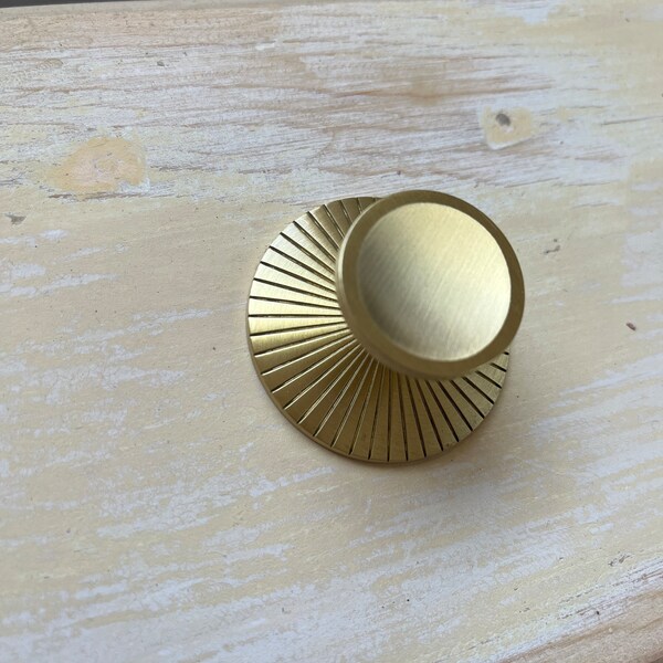 Round Circle Back Plate Drawer Handle With Line Detail/mid Century ...
