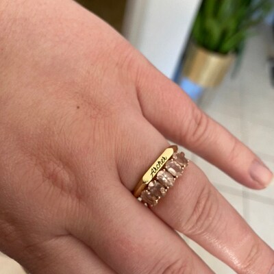 Custom Signet Ring Name Ring Stackable Bar Ring Minimalist Ring ...