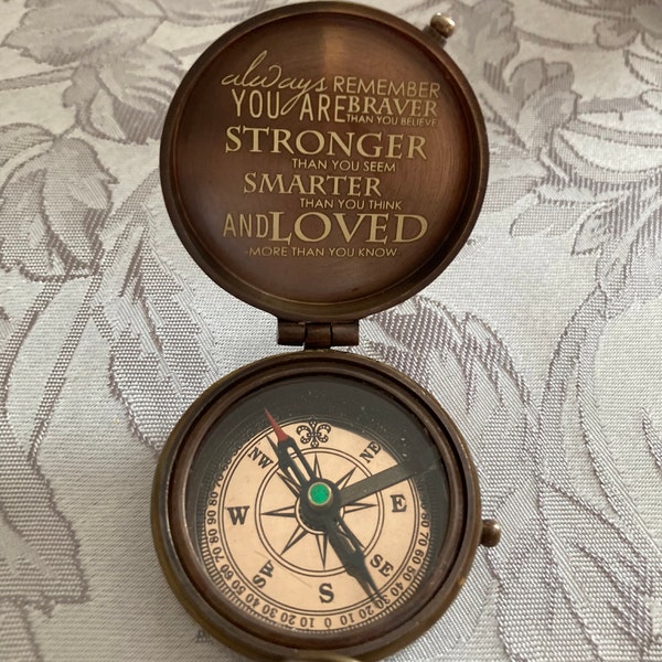 Personalized Brass Compass Anniversary Gifts for Men Brass Compass ...