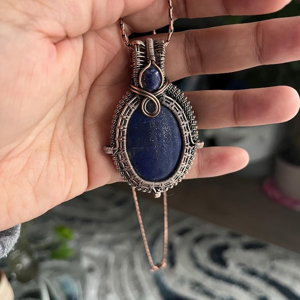 Red Flash Labradorite Gemstone Pendant Copper Wire Wrapped Pendant ...