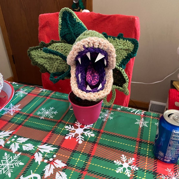 Mean Green Carnivorous Plant Crochet Pattern, Monster Crochet Sculpture ...