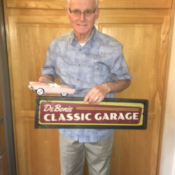 Classic Garage Wood Sign, Personalized Owner Mechanic Name Decor, Man ...