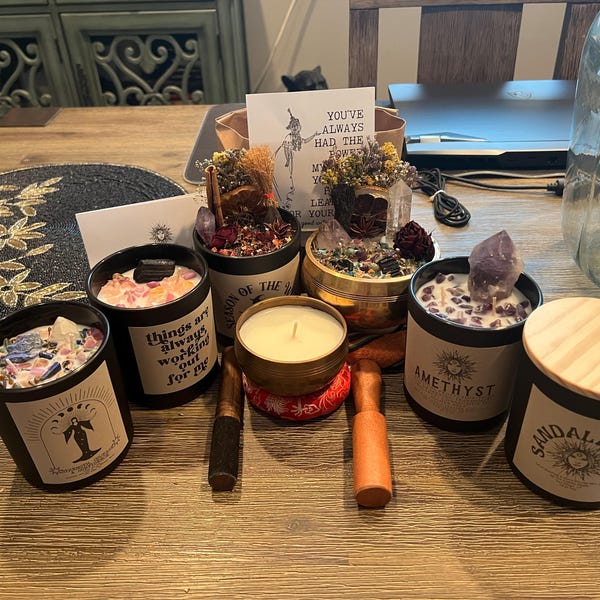 Anxiety Relief & Happiness Intention Candle Packed With Crystals, Herbs ...