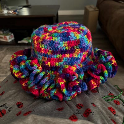 Easy Ruffle Crochet Bucket Hat Pattern Beginner Friendly PDF FILE ...