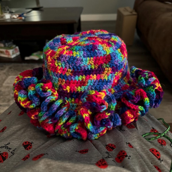 Easy Ruffle Crochet Bucket Hat Pattern | Beginner Friendly | PDF FILE ... Easy Ruffle Crochet Bucket Hat Pattern | Beginner Friendly | PDF FILE ...