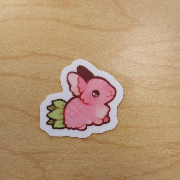 Mini Strawberry Bunny and Flower Bunny Sticker Set of 2 / Cute Rabbit ...