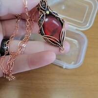 Red Fire Labradorite Pendant Copper Wire Wrapped Pendant Handmade ...
