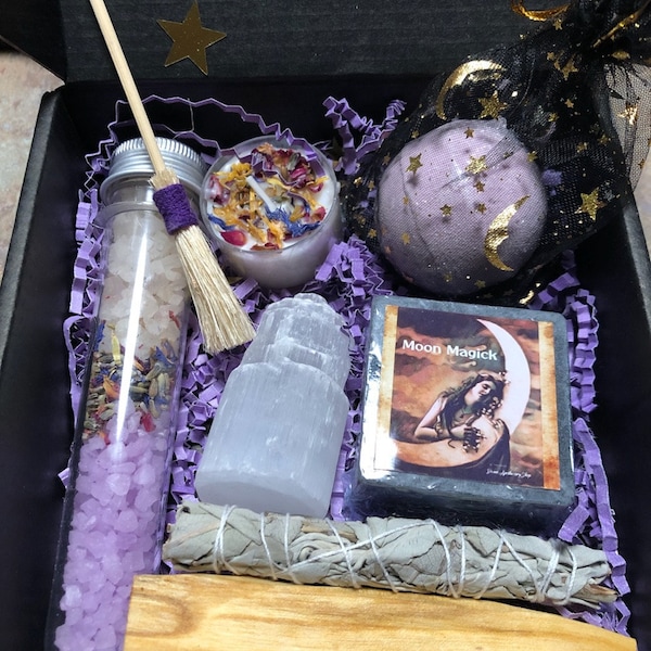 Witchy Spa & Relaxation Gift Box, Self Care Box, Moon Gift Set, Witch ...