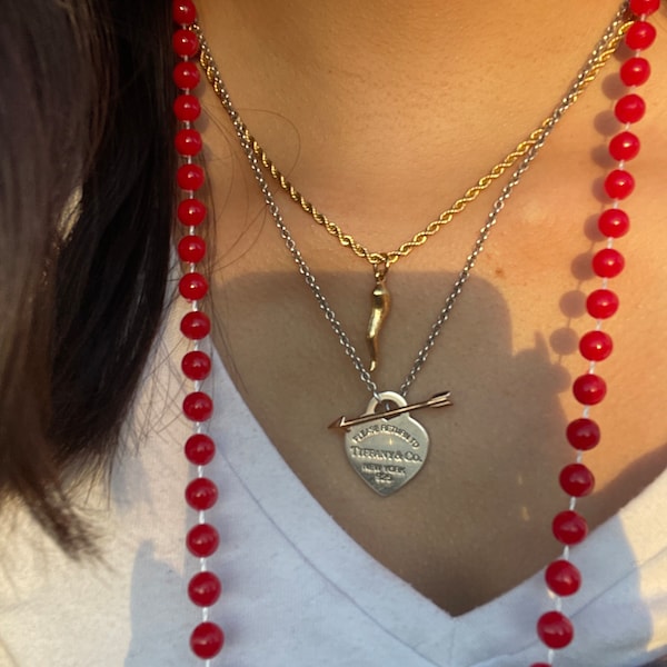 Italian Horn Necklace, Italian Cornicello, Italian Amulet, Pendant ...