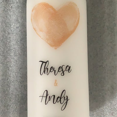 Wedding Candle Gold Personalized With Your Own Fingerprint Fingerprint ...
