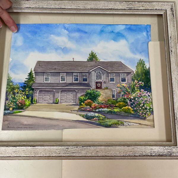 Custom House Sketch Hand Drawn Home Portrait Ink Commissioned House ...