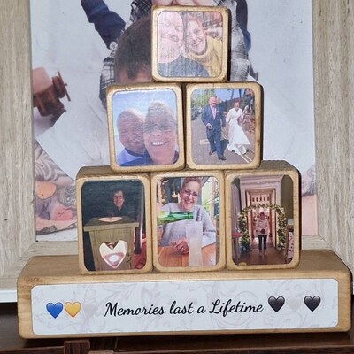 Stacking Photo Blocks Set Photo Gift, Wooden Photo Block - Etsy UK