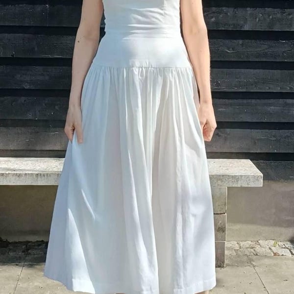 Summer Midi Dress Pattern | Drop Waist Dress Pattern for Women | V Neck ...