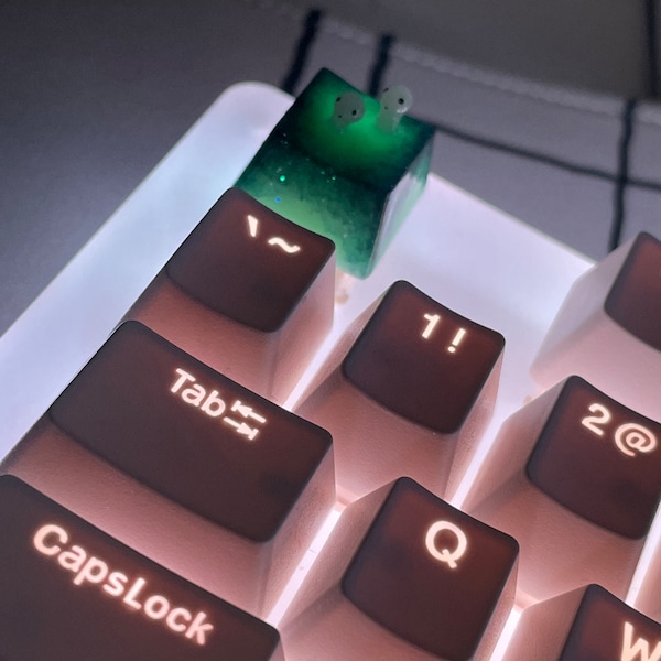 Glow in the Dark Artisan Keycap | Iridescent Glitter, Anime Keycap - Etsy