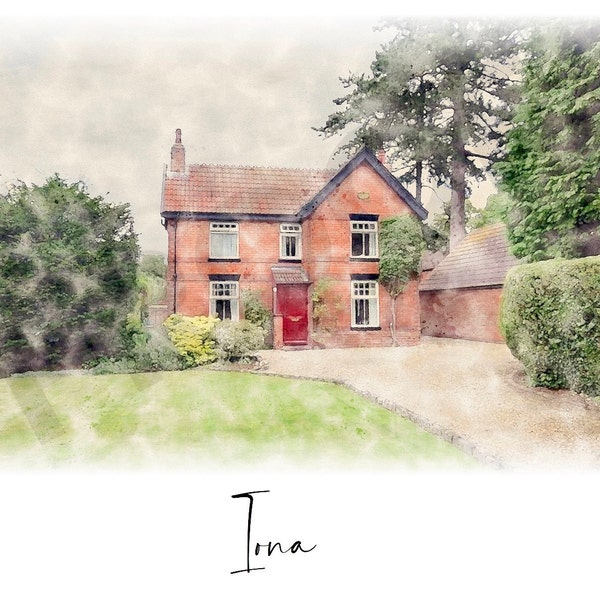 Personalised House Portrait Print / Custom Watercolour Painting ...