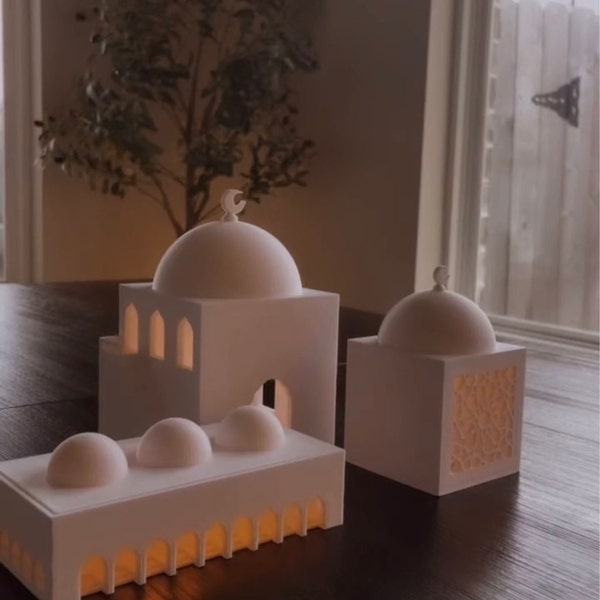 Al-noor Collection | Set of 3 Mini Masjid Lanterns Islamic Home Decor ...