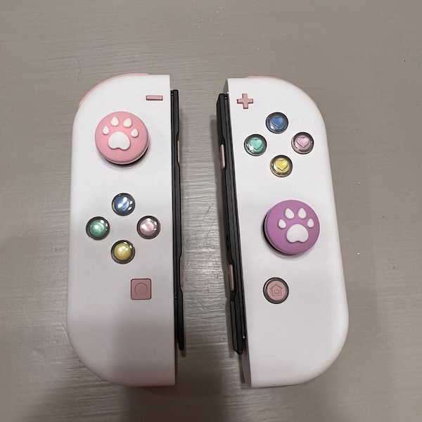 Custom White Nintendo Joycons With Rainbow Hearts & Pink Accents - Etsy