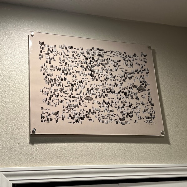 FLOATING MAP FRAME, Poster Frame, Clear Acrylic Frame, Frameless Frame ...