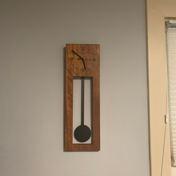 Bluntly Modern Design Solid Iroko Wood - Grandfather Pendulum - Wall ...