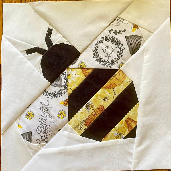 Flying Bumble Bee, Honey Bee FPP Quilt Block Perfect for Spring and ...