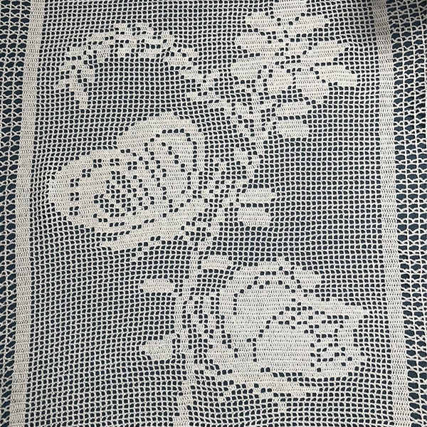 Filet Crochet Table Runner Butterflies Pattern PDF, Home Decor for ...