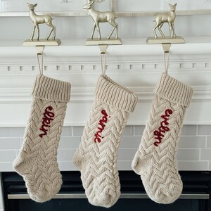 Personalized Christmas Stocking// Hand Embroidered Stocking// Stocking ...