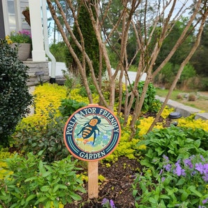 Bee Pollinator Friendly Garden Sign - Etsy