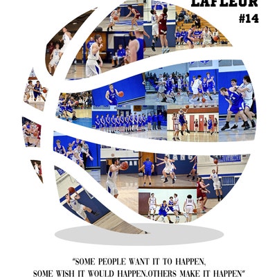 PRINTABLE Custom Basketball Photo Collage Coach Gift - Etsy