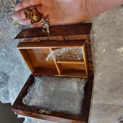 Handmade Secret Opening Wooden Jewelry Box,unique Trinket Box,burl ...