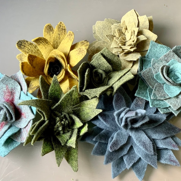 Succulent PATTERN Cutting Template; 5 No-sew Felt or Paper Succulents ...