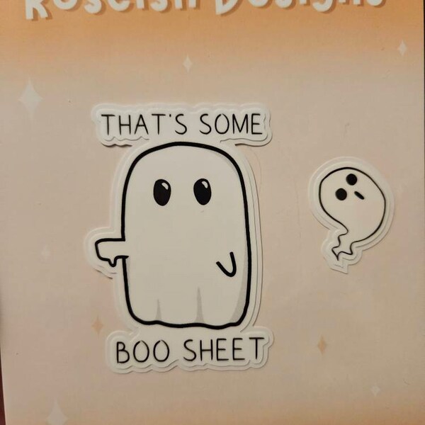 Funny Ghost Sticker, Halloween Stickers, Spooky Season, Boo Sheet ...