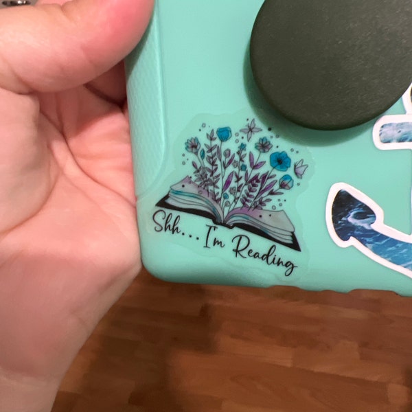 Shh...i'm Reading Sticker, Literary Sticker, Book Lover Decal, Laptop ...