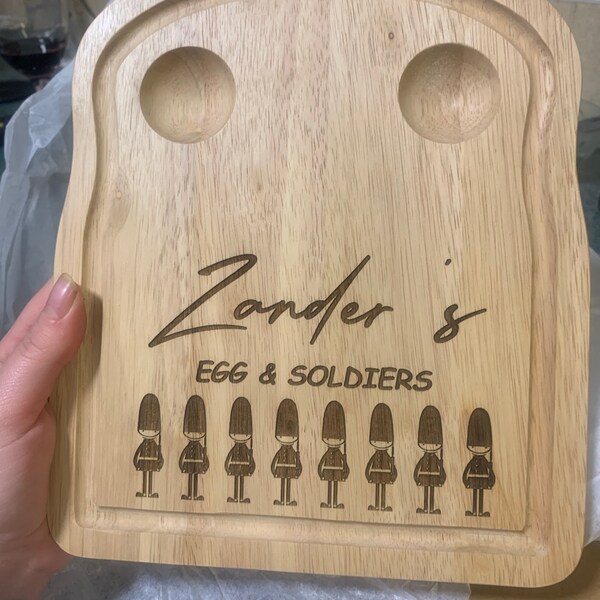 Personalised Egg & Soldiers Breakfast Board: Fun Toddler Gift for ...