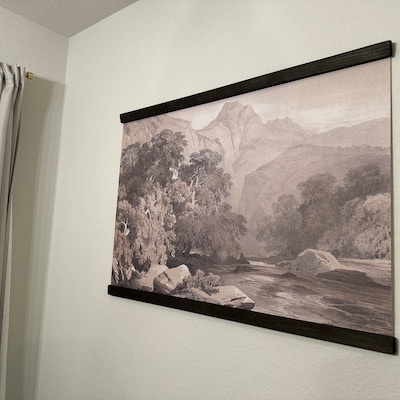 Extra Large Vintage Art Large Wall Hanging Vintage Water Scene Large ...