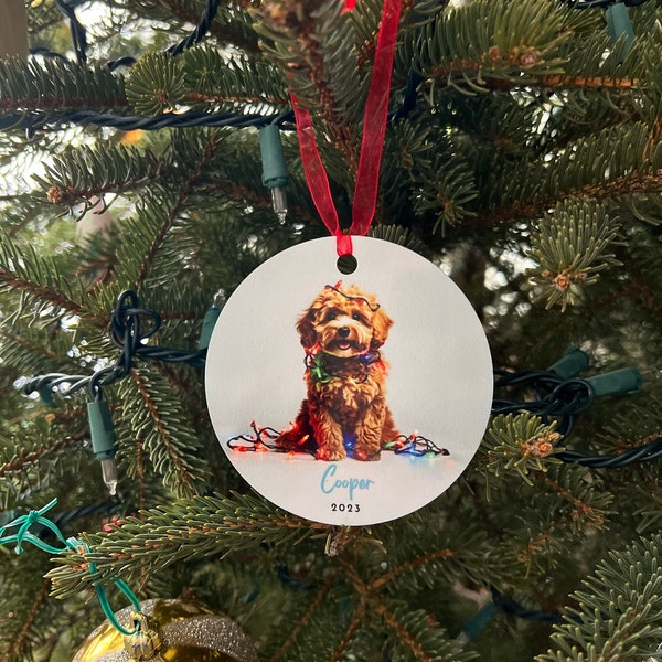 Cavapoo Gift Idea, Cavapoo Christmas Ornament, Custom Dog Ornament ...