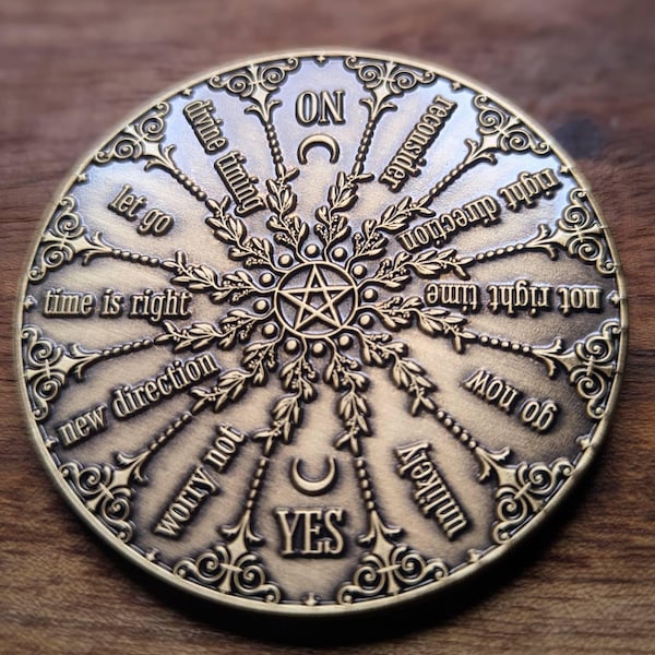 Witch's Wheel Spinning Oracle Coin of Fate : Brass Divination and Dnd ...