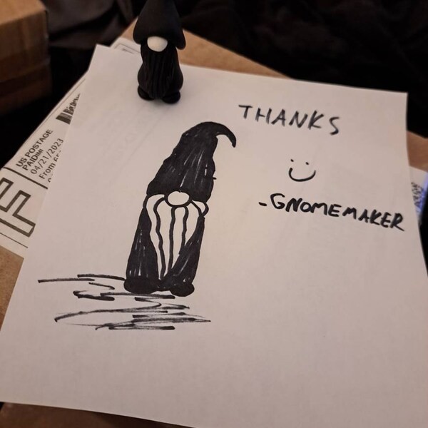 Miniature 'gothic Gnomes' Handmade With Polymer Clay, Black and White ...