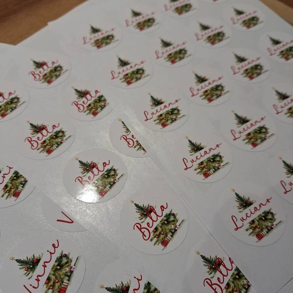 Personalised Christmas Stickers, Name Stickers, Christmas Labels ...