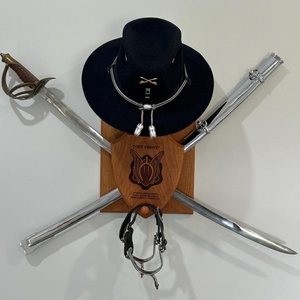 Personalized Cavalry Stetson, Saber & Spurs Wood Display Wall Plaque - Etsy