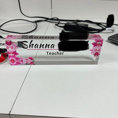 Customized Acrylic Name Plate Block Personalized Office Desk Sign ...