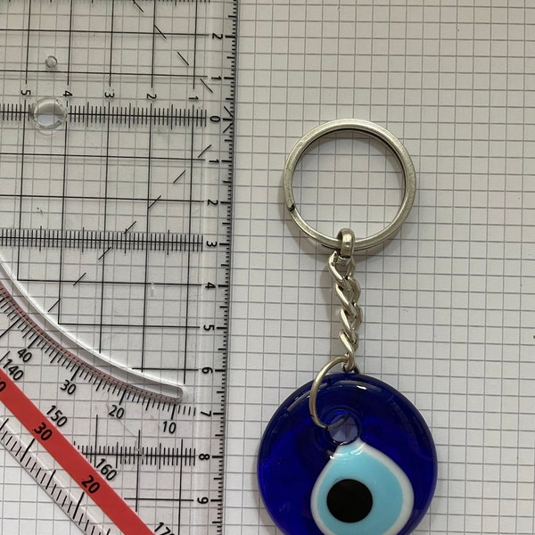 Evil Eye Keychain, Blue Glass Evil Eye, Turkish Nazar Boncuk, Greek Eye Keyring, Good Luck ...