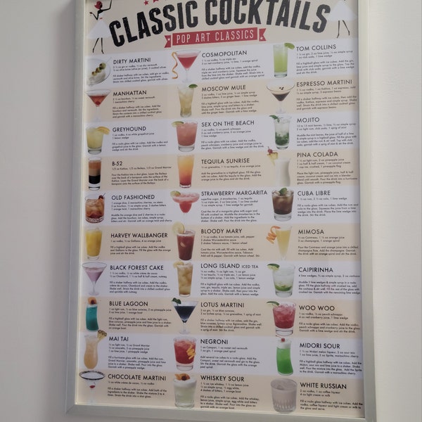 Cocktail Poster Periodic Table Cocktails Poster - Etsy