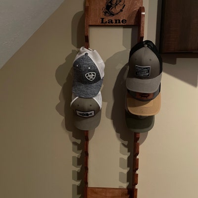 Custom Cap Rack for 20 Caps, Hat Rack, Carved Cap Rack, Personalize Cap ...