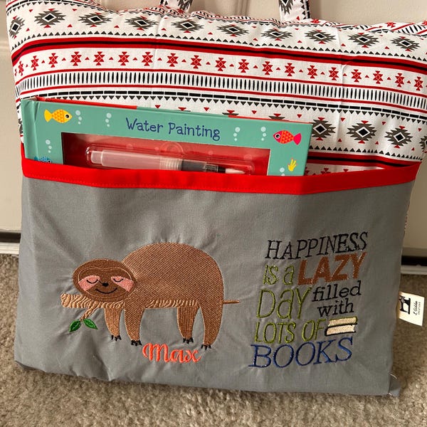 Sloth Reading Pillow -- Machine Embroidery Designs (set of Two) Free ...