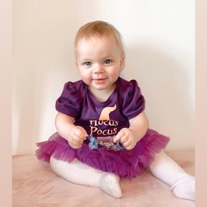 Hocus Pocus Witch Halloween Outfit, Baby Girl's Tutu Romper With Bow ...