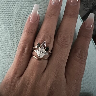 Natural Princess-cut Garnet Wedding Band, Garnet and Diamond Full ...