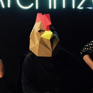 Rooster Mask, Paper Craft Template, DIY Printable Animal Mask, Instant ...