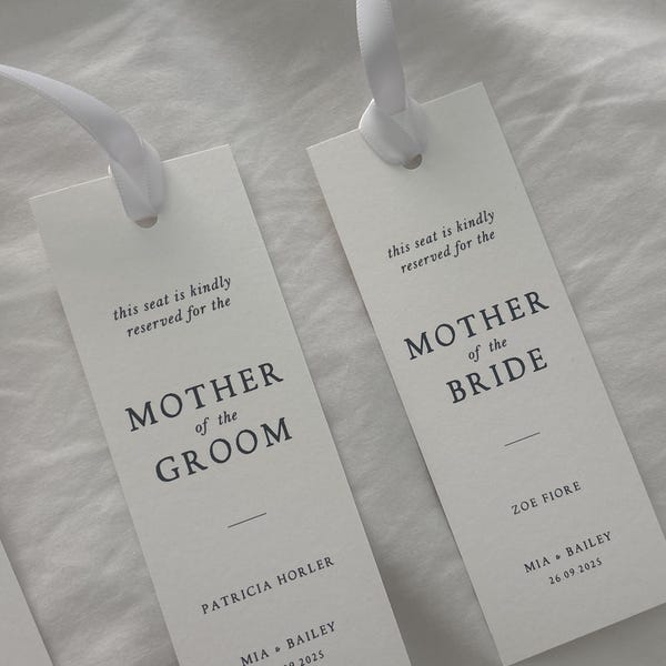 Simple Reserved Seat Tag for Wedding, Reserved Wedding Chair Name Tag ...