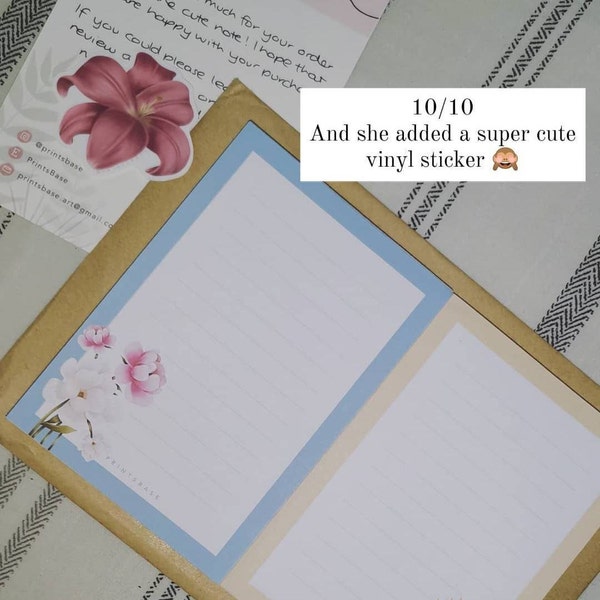 Pink Roses Notepad Set, Floral Notepad Set, Spring/summer Notepad ...