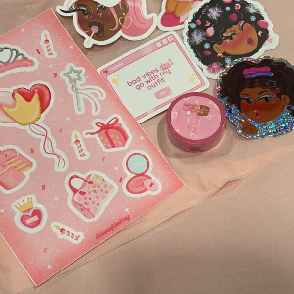 Y2K Sticker Sheet | Stickers - Pink - Cute Art - Girly - 2000s - Etsy